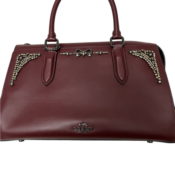 Coach | Bags | Coach X Selena Gomez Burgundy Embellished Womens Bag W ...